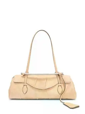 Ermanno Scervino Suede Shoulder Bag With Silver-tone Bar Detail
