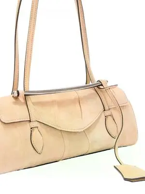 Ermanno Scervino Suede Shoulder Bag With Silver-tone Bar Detail