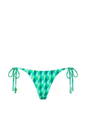 Seafolly Sorrento Printed Tie-side Bikini Bottoms - Green