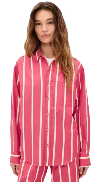 Donni. Pop Stripe Shirt - Raspberry