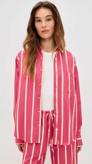 Donni. Pop Stripe Shirt - Raspberry