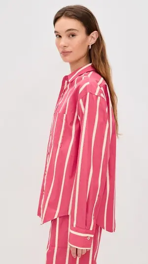 Donni. Pop Stripe Shirt - Raspberry