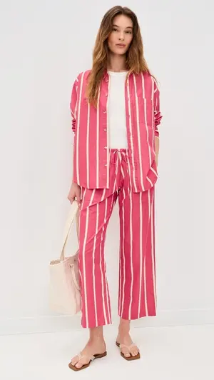 Donni. Pop Stripe Shirt - Raspberry
