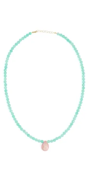 Jia Jia Amazonite Pendant Necklace - Blue/pink