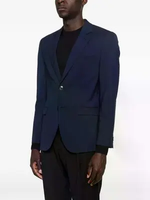 BOSS Single-breasted Notched-lapels Blazer - Blue