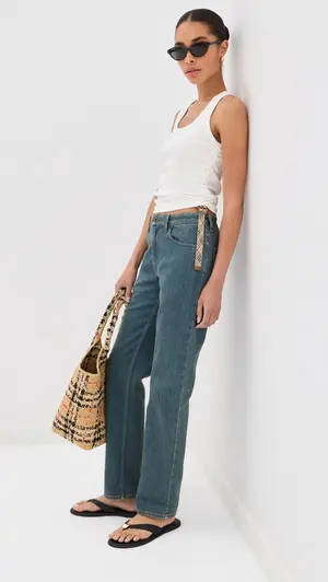 Burberry Ribbed Ruched Tank - Chalk