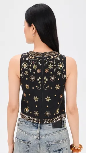 Alice + Olivia Embellished Boxy Tank Top