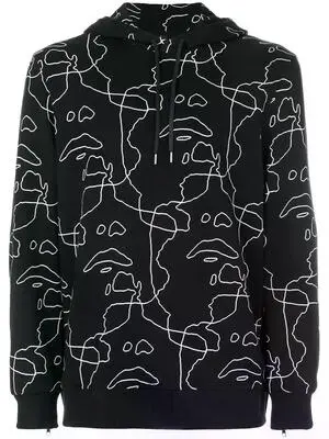 Neil Barrett Graphic Print Hoodie - Black