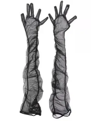MAISON CLOSE Opera Tulle Gloves - Black