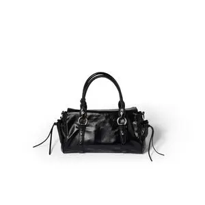 Miu Miu Glossy Leather Handbag - Black