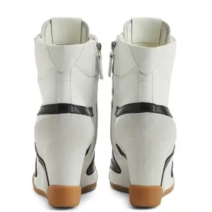 GIUSEPPE ZANOTTI Leather And Suede Wedge Sneakers