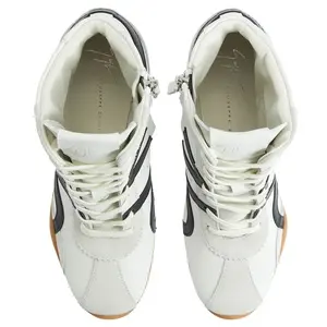 GIUSEPPE ZANOTTI Leather And Suede Wedge Sneakers