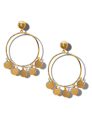 JAREDJAMIN Fortuna Hammered Chandelier Hoop Earrings In 18k Plate - Gold