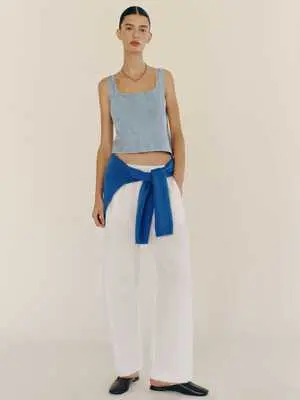 REFORMATION Elara Pant Wide-leg Drawstring Trousers - Ivory