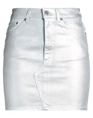DONDUP Denim Skirt With Coated Effect - Silver