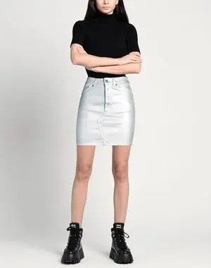 DONDUP Denim Skirt With Coated Effect
