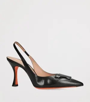 Santoni Leather Slingback Pumps