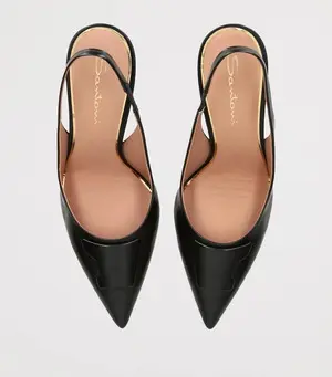 Santoni Leather Slingback Pumps