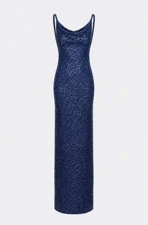 ROSERRY Margot Sequin Maxi Dress Navy - Green