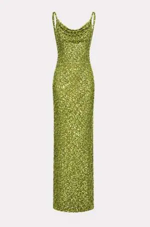 ROSERRY Margot Sequin Maxi Dress - Green