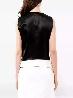 Balenciaga Two-tone Draped V-neck Dress