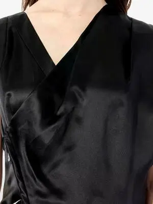 Balenciaga Two-tone Draped V-neck Dress