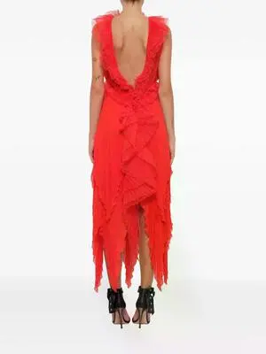 Givenchy Ruffled Pleated High Neck Dress