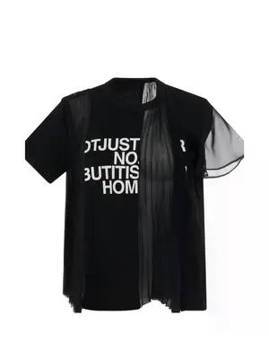 Sacai Text Print Sheer Panel T-shirt