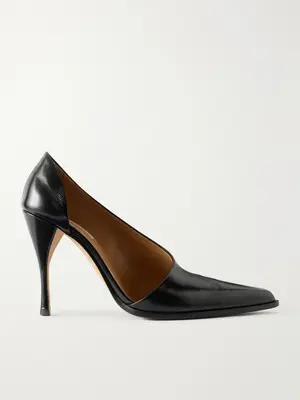 Calvin Klein Rea" Leather Stiletto Pumps - Black