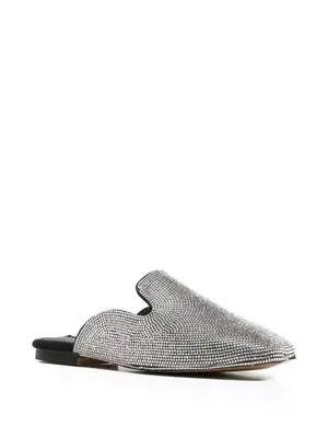 TWENTY FOURHAITCH Aukena Rhinestone-embellished Slip-on Mules - Silver