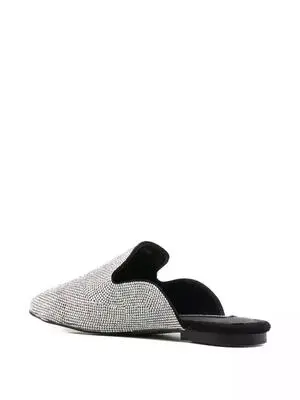 TWENTY FOURHAITCH Aukena Rhinestone-embellished Slip-on Mules - Silver