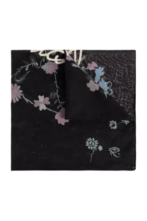 ALLSAINTS Scarf With Floral Motif - Black