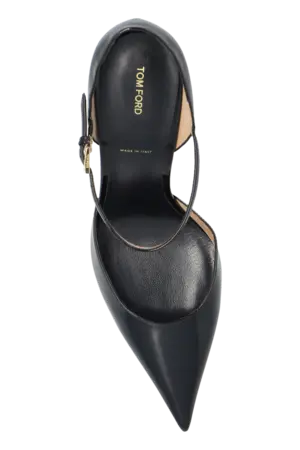 TOM FORD Patent Leather Stiletto Pumps With Buckled Strap - Black
