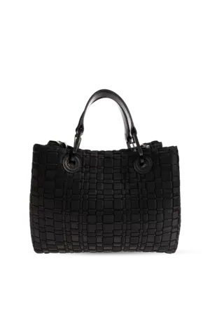 Emporio Armani Woven Tote Bag With Logo Patch