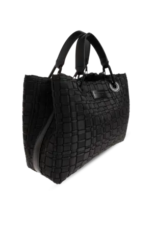 Emporio Armani Woven Tote Bag With Logo Patch