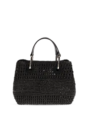 Emporio Armani Woven Top Handle Bag With Embossed Logo