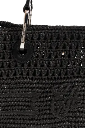 Emporio Armani Woven Top Handle Bag With Embossed Logo
