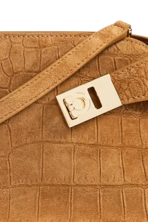 FERRAGAMO Hug" Suede Bag