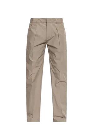 Emporio Armani Cotton Trousers With Tapered Legs - Grey