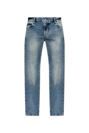 Emporio Armani Straight-leg Jeans In Washed Denim - Blue