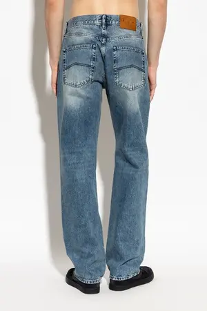 Emporio Armani Straight-leg Jeans In Washed Denim - Blue