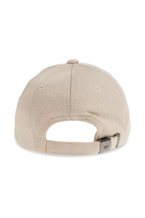 Emporio Armani Baseball Cap With Herringbone Pattern And Embossed Eagle Logo