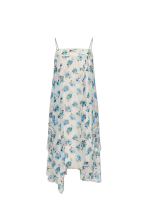 Tory Burch Silk Floral Midi Dress - Blue