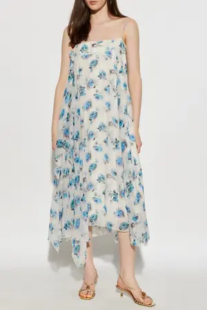 Tory Burch Silk Floral Midi Dress