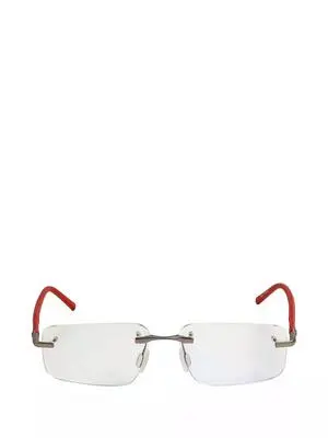 Tag Heuer Rimless Rectangle Eyeglasses - Red