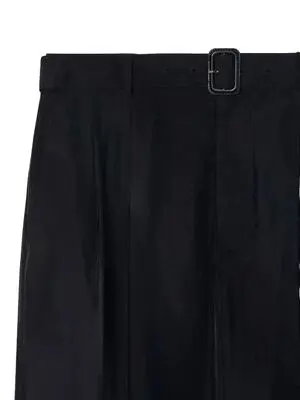 Emporio Armani Habutai Belted Pleated Trousers - Black