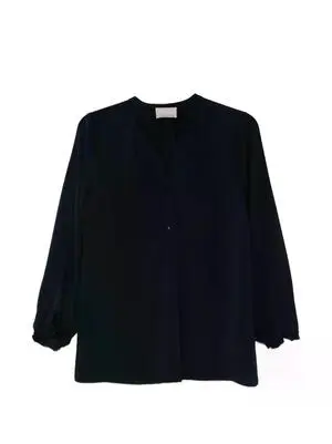 Hemisphere V-neck Ruched Detail Blouse