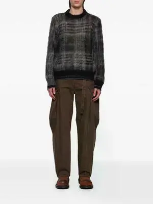 Sacai Plaid Mohair-blend Sweater