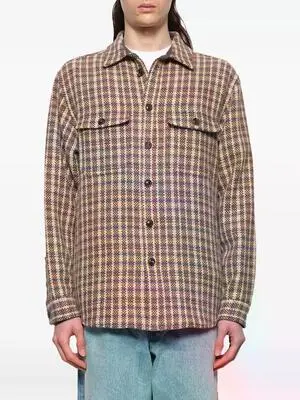 VOWELS Double-pocket Minicheck Shirt Jacket - Brown