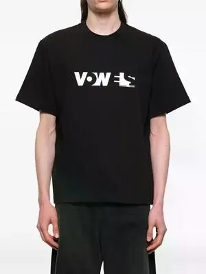 VOWELS Logo-print Cotton T-shirt - Black